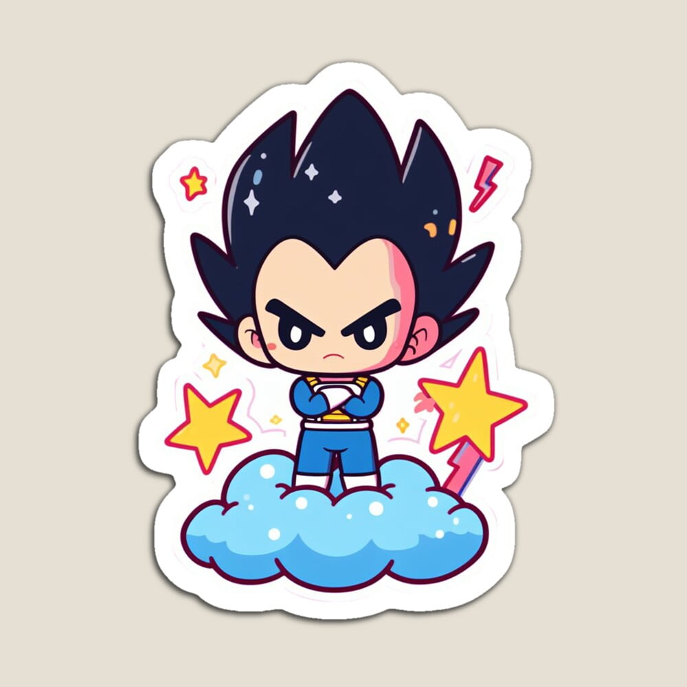 Kira Sticker With Vegeta Cloud Confrontation: Chibi Vegeta'S Angry ...