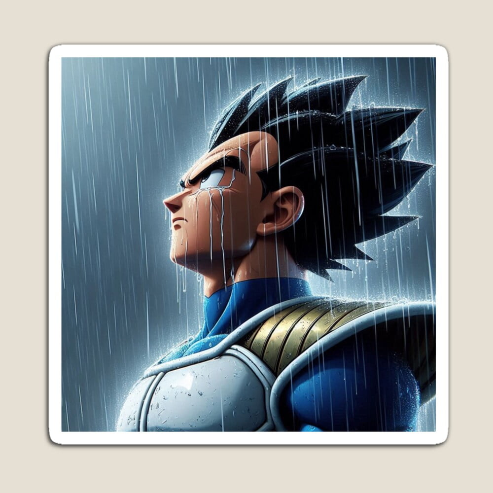Kira Sticker With Vegeta Under The Rain - Dragon Ball Z Art In Profile ...