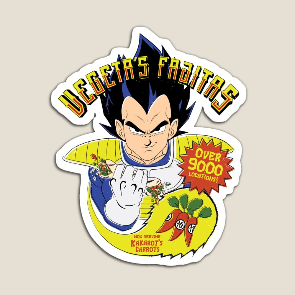Kira Sticker With Vegeta'S Fajitas - Over 9000 Locations! Decorative ...