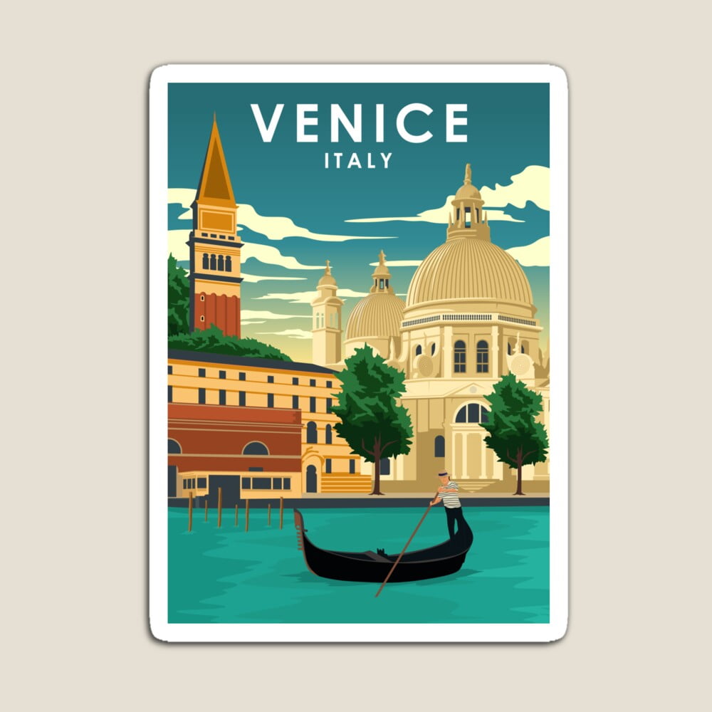 Kira Sticker With Venice Italy Vintage Minimal Travel Poster Decorative ...