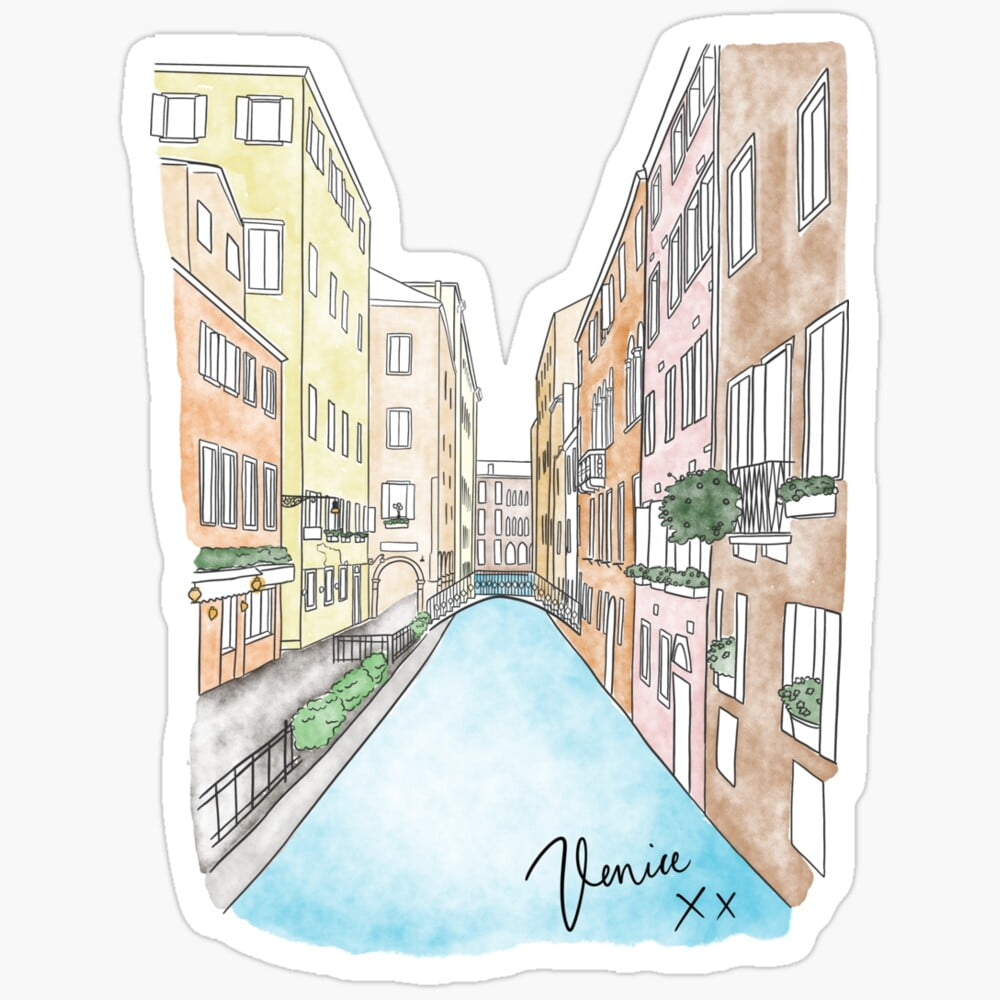 Kira Sticker - Venice Watercolor Sticker - Walmart.com