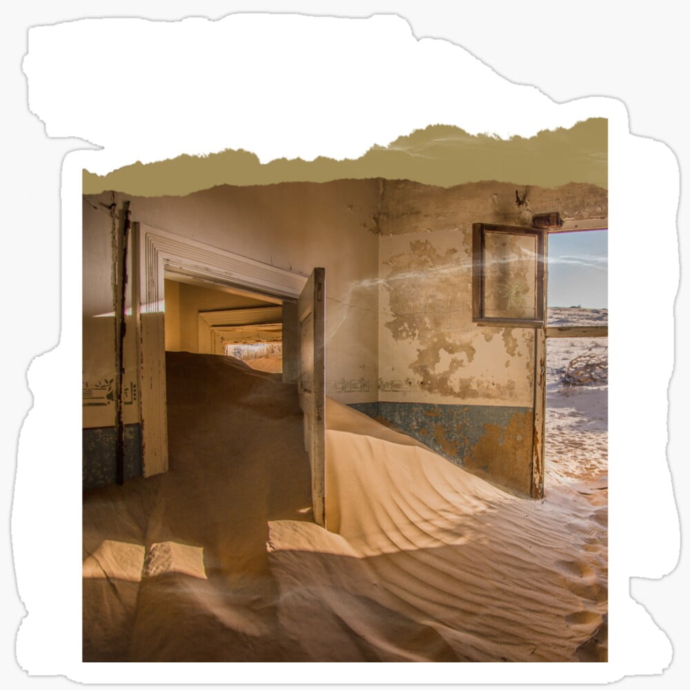 Kira Sticker With Vintage Style Photo Collage Of Old Building With Sand ...