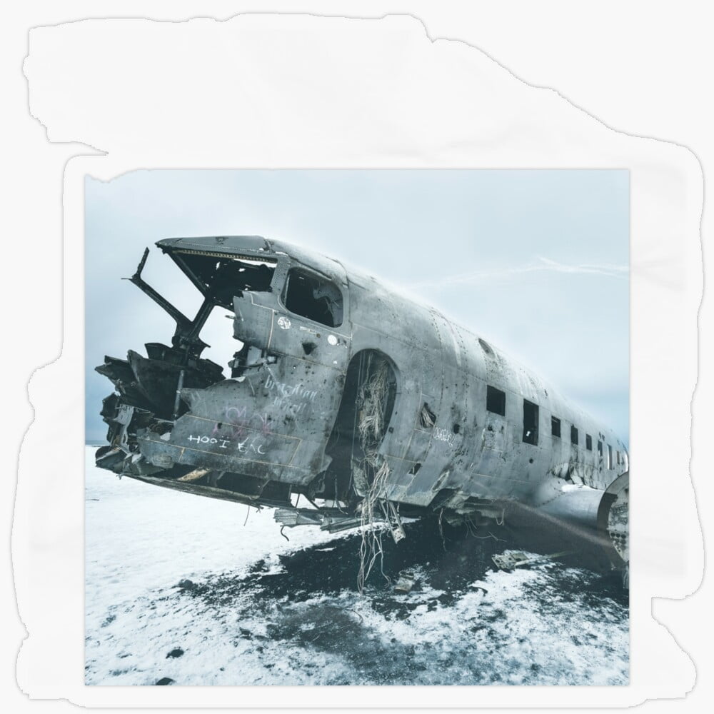 Kira Sticker With Vintage Style Photo Collage Of Plane Wreck Decorative ...