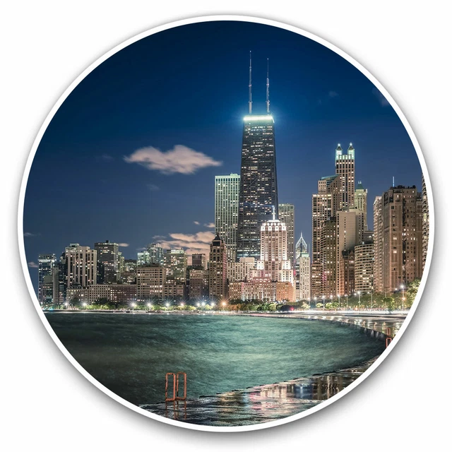 Kira Sticker With Vinyl Stickers -Cool Chicago City Illinois Cityscape ...