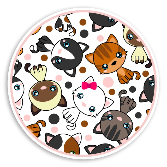 Kira Sticker With Vinyl Stickers Cute Cartoon Cats Vinyl Stickers - Cat ...