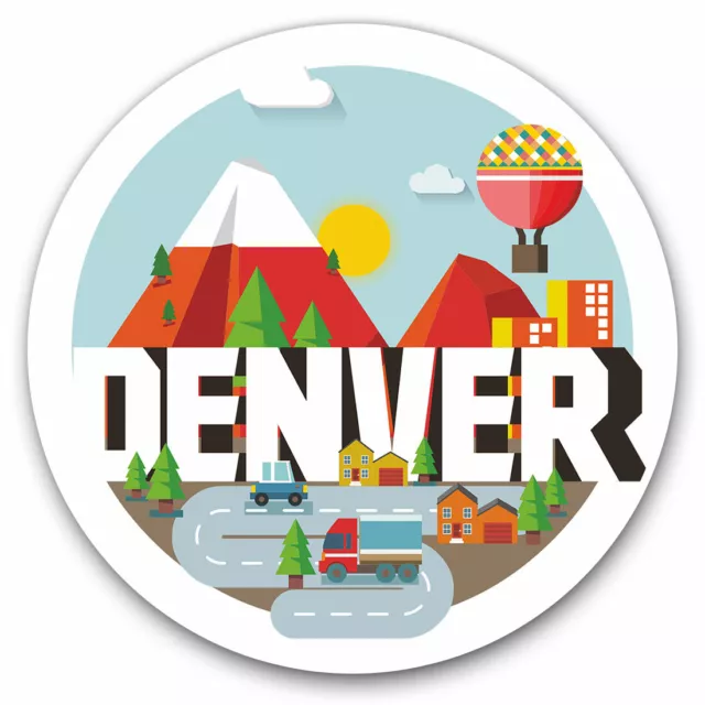 Kira Sticker With Vinyl Stickers -Denver Colorado City Cartoon Map Cool ...