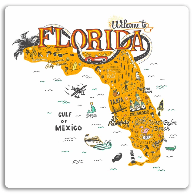 Kira Sticker With Vinyl Stickers Florida Map Vinyl Stickers - Usa ...