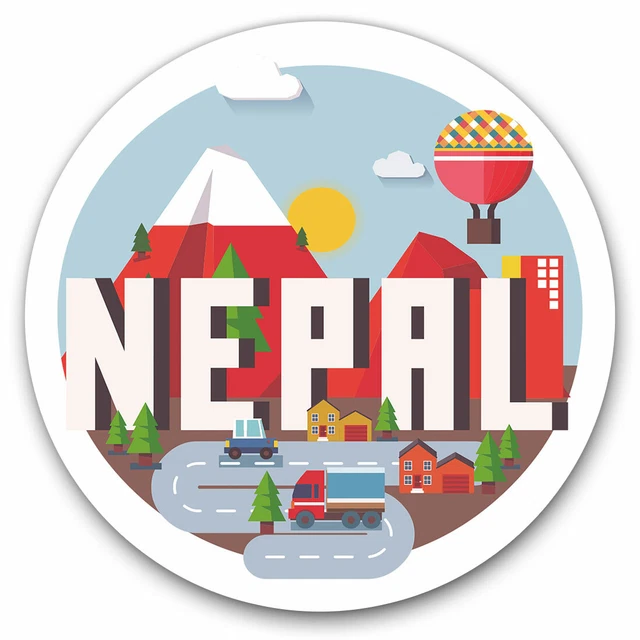 Kira Sticker With Vinyl Stickers -Nepal Cartoon Travel South Asia Cool ...