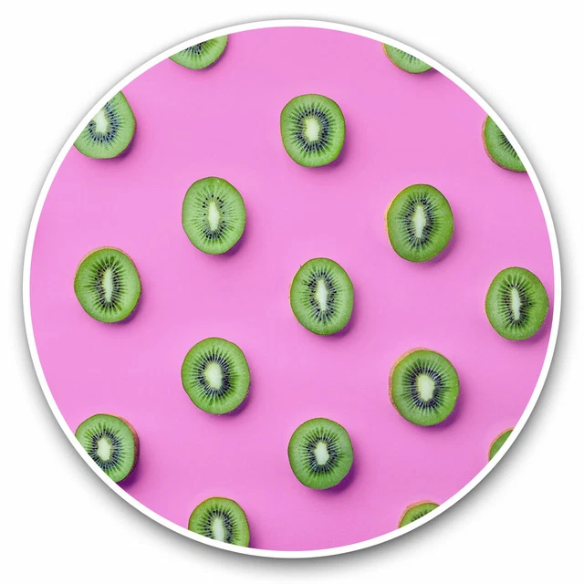 Kira Sticker With Vinyl Stickers -Pink Kiwi Fruit Healthy Eating Food ...