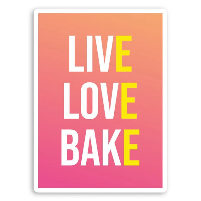 Kira Sticker With Vinyl Stickers Pink Live Love Bake Vinyl Stickers ...
