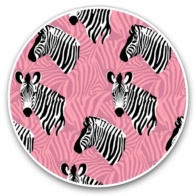 Kira Sticker With Vinyl Stickers -Pink Zebra Print Animal Head Cool ...