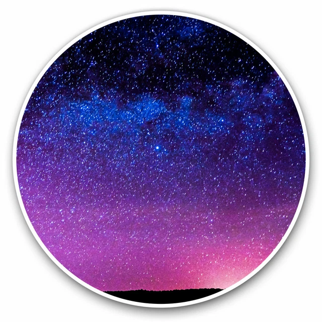 Kira Sticker With Vinyl Stickers - Purple Ombre Night Sky Space Cool ...