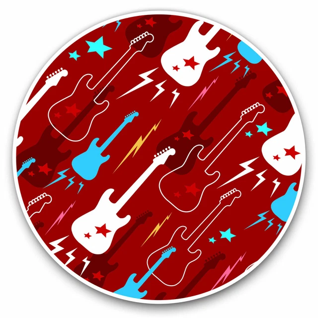 Kira Sticker With Vinyl Stickers - Red Electric Guitars Music Band Cool ...