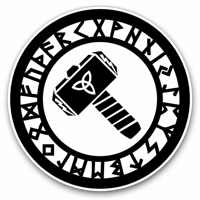 Kira Sticker With Vinyl Stickers -Thors Hammer Runes Triquetra Cool ...
