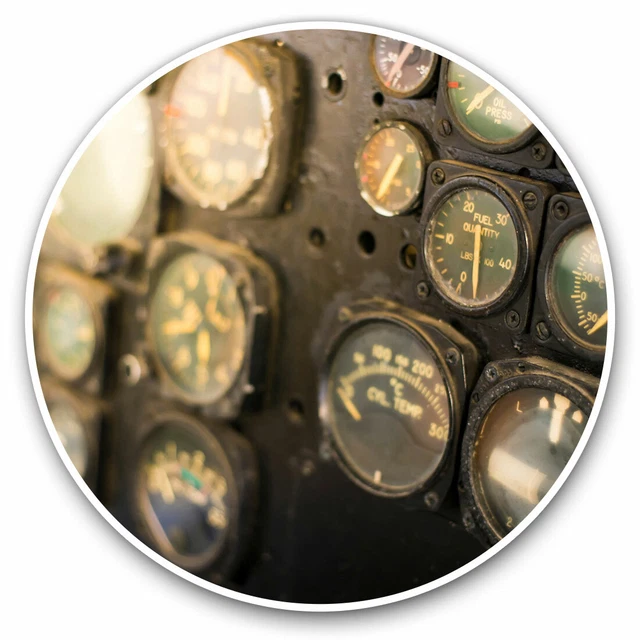 Kira Sticker With Vinyl Stickers -Vintage Aircraft Gauges Instrument ...