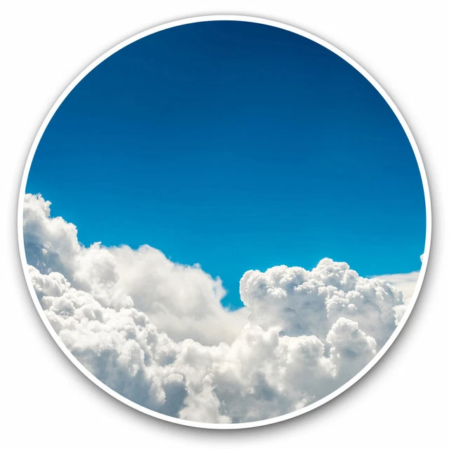 Kira Sticker With Vinyl Stickers - White Fluffy Clouds Blue Sky Cool ...