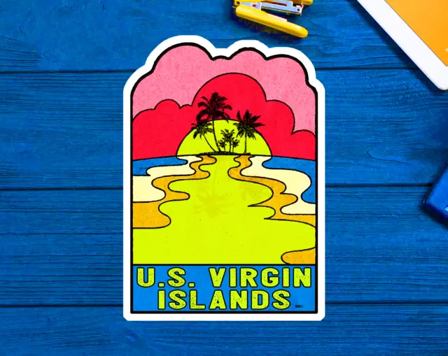 Kira Sticker With Virgin Islands Decal Sunset Palm Trees United States ...