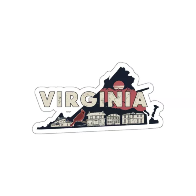 Kira Sticker With Virginia State Vinyl Outline Design United States Of ...