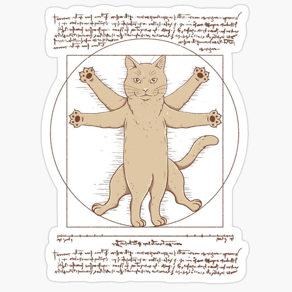 Kira Sticker - Vitruvian Cat Perfect Sticker Gift For Everyone ...
