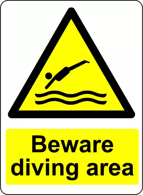 Kira Sticker With Warning Beware Diving Area Osha Decal Safety Sign Usa ...