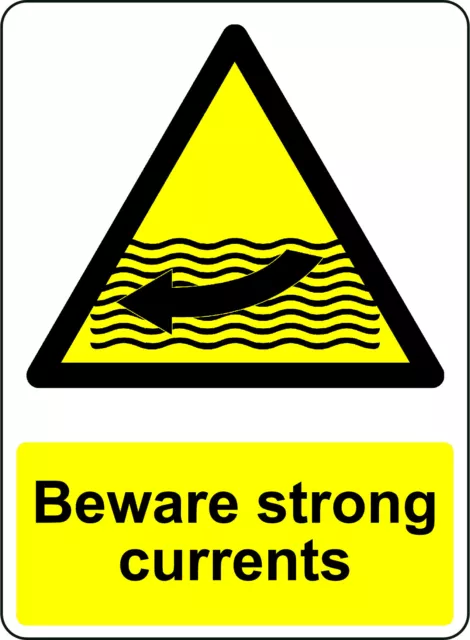Kira Sticker With Warning Beware Strong Currents Osha Decal Safety Sign ...