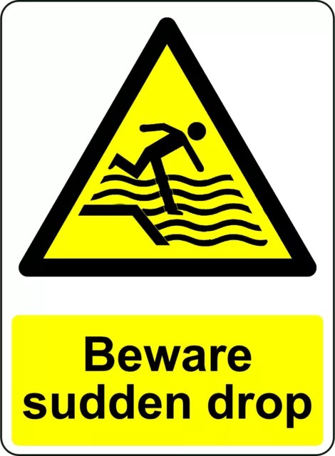 Kira Sticker With Warning Beware Sudden Drop Osha Decal Safety Sign Usa ...