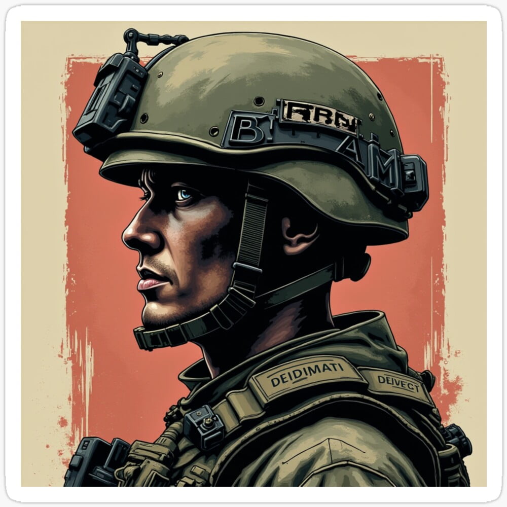 Kira Sticker - Warriors Resolve Â€“ Military Soldier Portrait Gift For ...