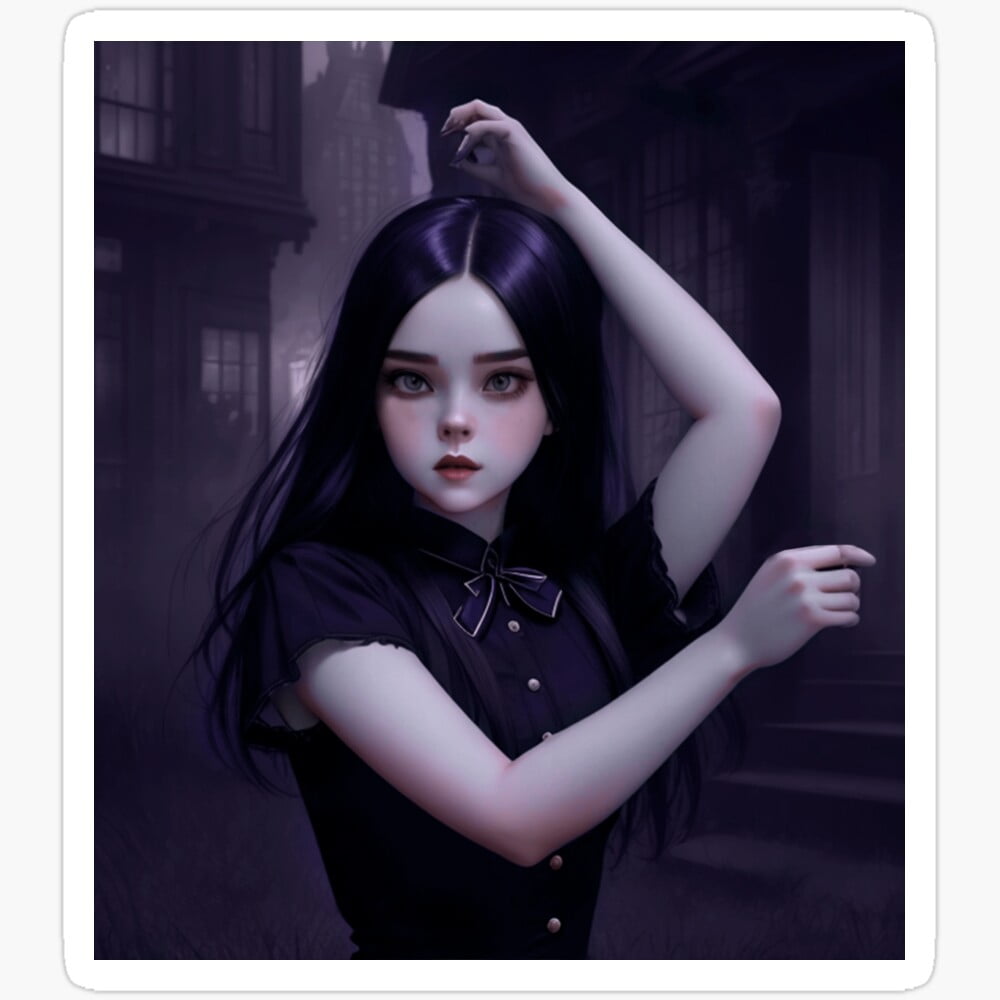 Kira Sticker - Wednesday Addams Dance Grunge Cyberpunk Purple Gift For ...