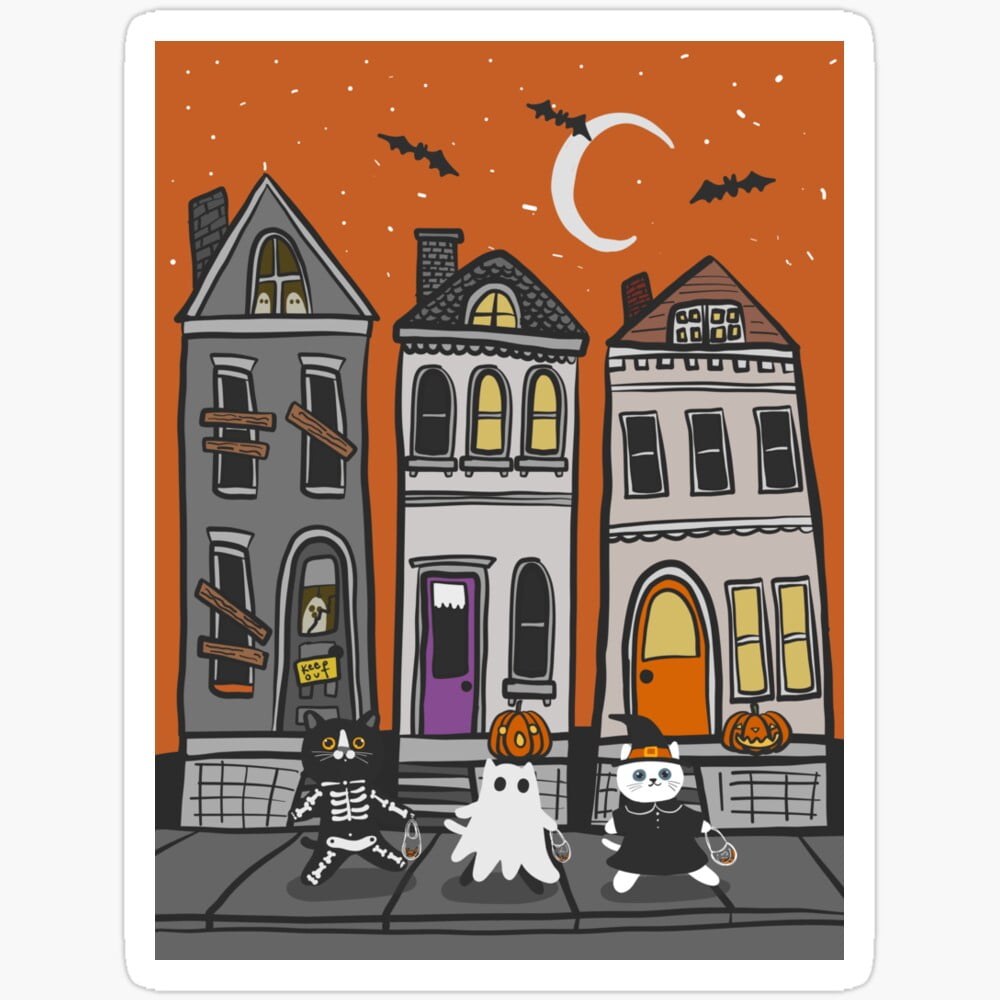 Kira Sticker - Wee Trick Or Treat Cats - Phone Stickers, Waterproof ...