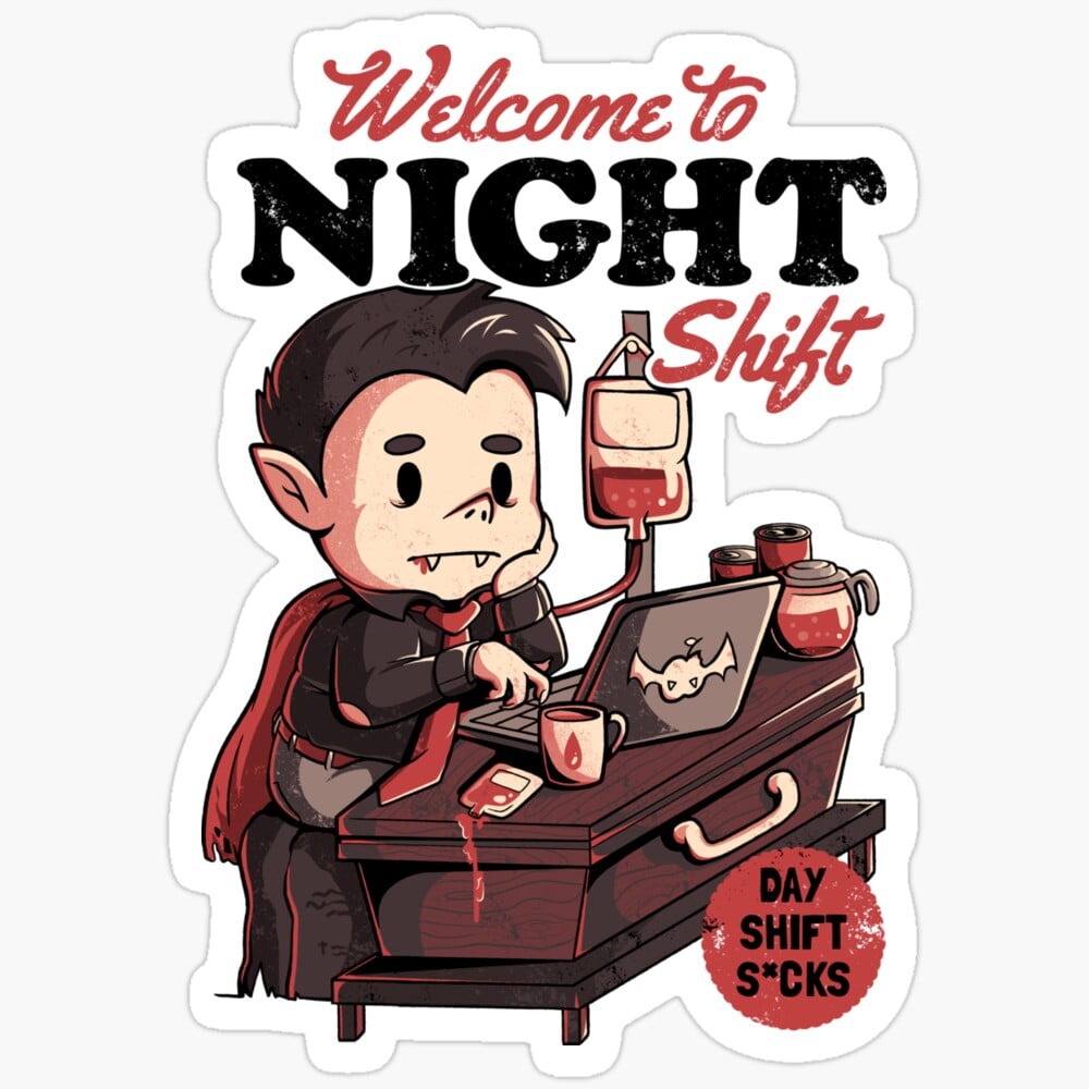 Kira Sticker With Welcome To Night Shift - Office Dracula Gift Glossy Decorative Laptop, Phone ...