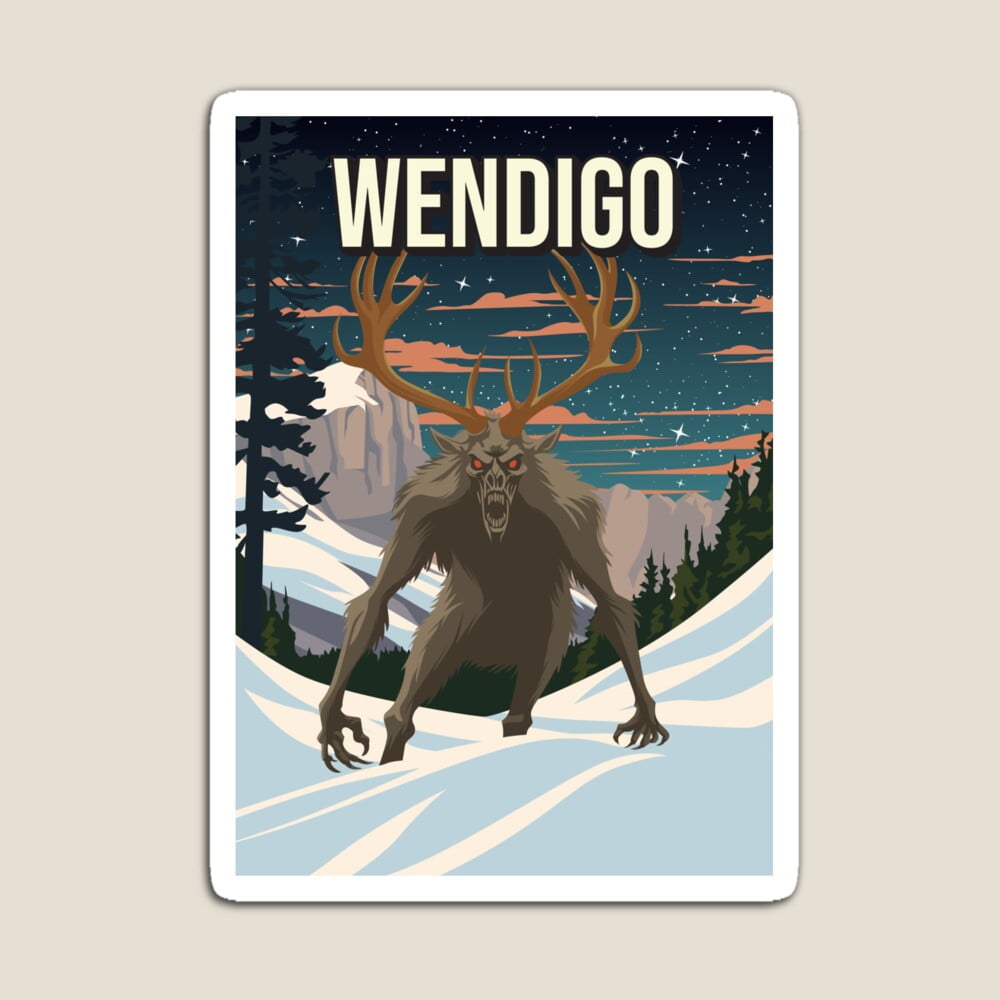 Kira Sticker With Wendigo Cryptid Cryptidzoology Horror Vintage Minimal ...