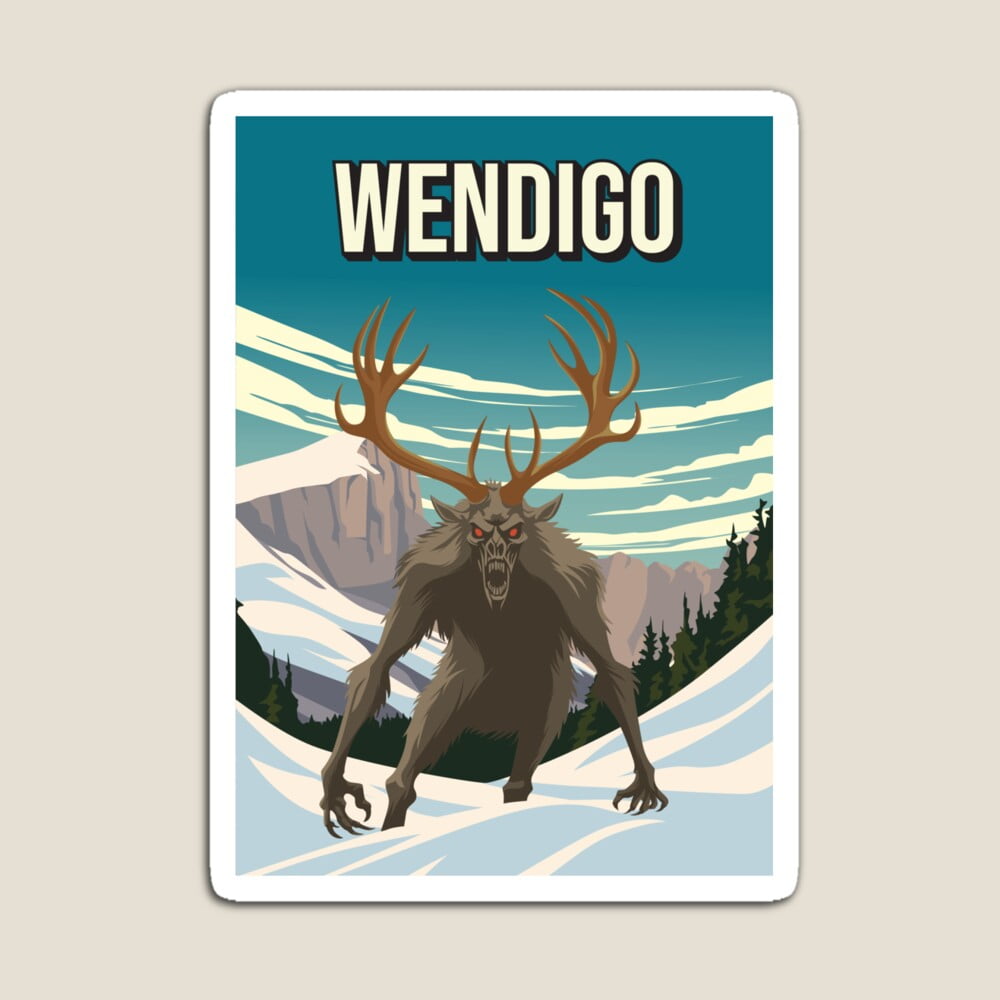 Kira Sticker With Wendigo Cryptid Monster Travel Art Print Decorative ...