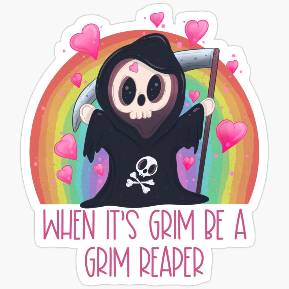 Kira Sticker - When It'S Grim Be A Grim Reaper - Phone Stickers ...
