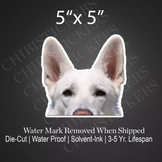 Kira Sticker With White German Shepherd Puppy Realistic Dog Vinyl ...