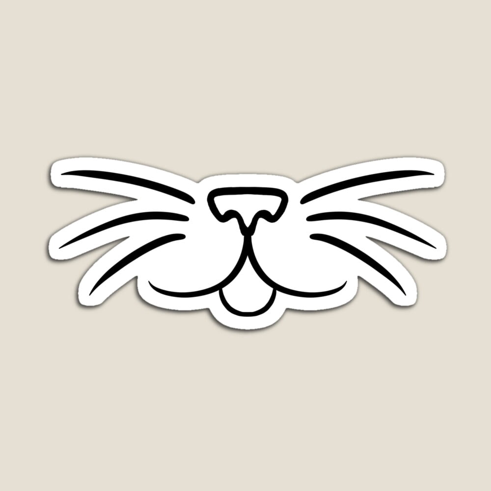 Kira Sticker With White Kitty (Black Lines, No Color, Tongue ...
