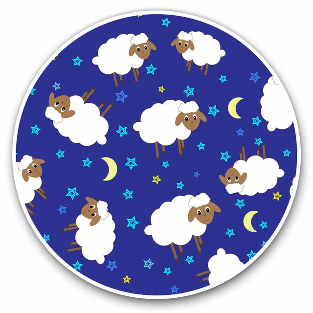 Kira Sticker With White Sheep Stars Moon Sleep Cool Gift Decorative ...