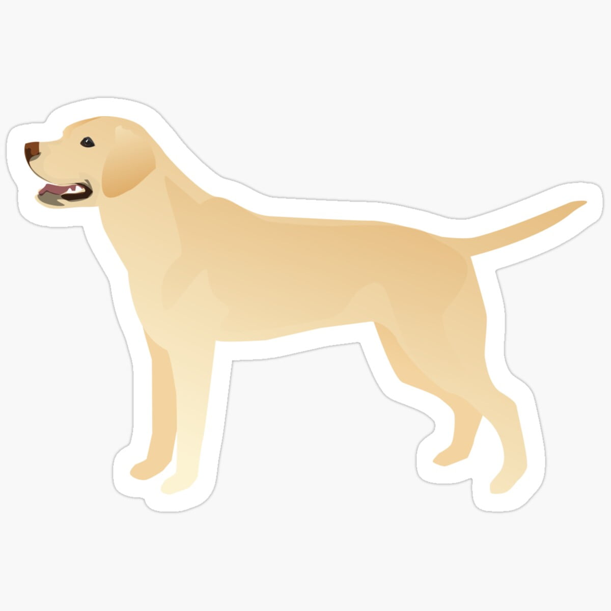 Kira Sticker - White Yellow Lab Basic Breed Silhouette Illustration ...