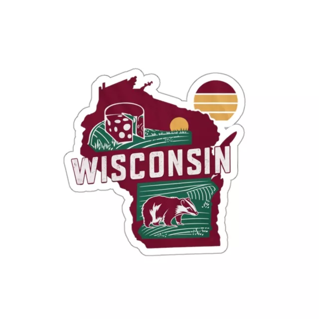 Kira Sticker With Wisconsin State Vinyl Outline Design United States Of ...