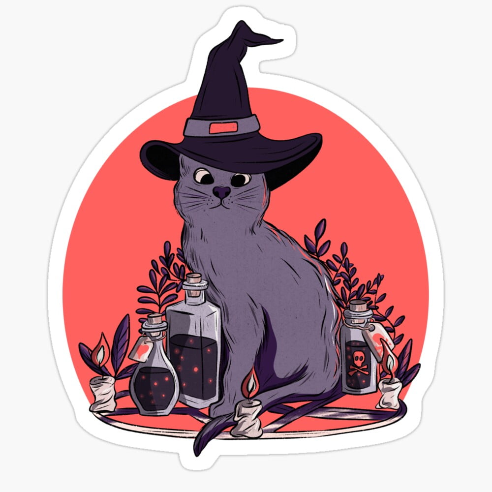 Kira Sticker - Witchy Cat - Phone Stickers, Waterproof Decals Water ...