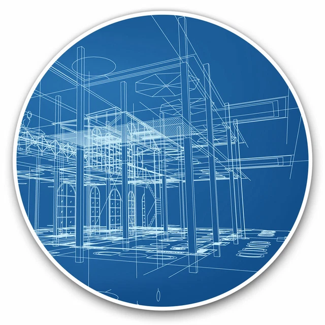 Kira Sticker With 3D House Plans Blueprint Cool Gift Decorative Laptop ...