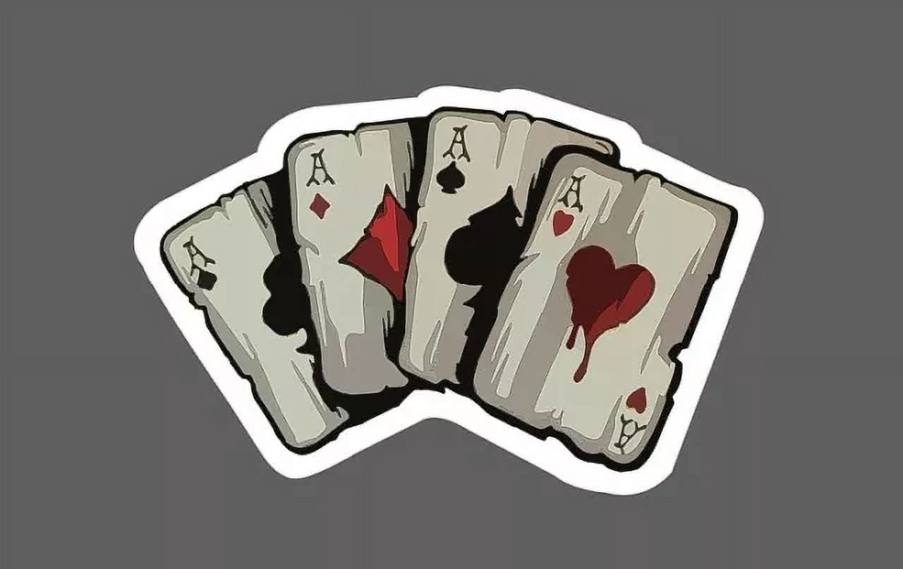 Kira Sticker With 4 Aces Poker Hand Decorative Laptop, Phone Stickers ...