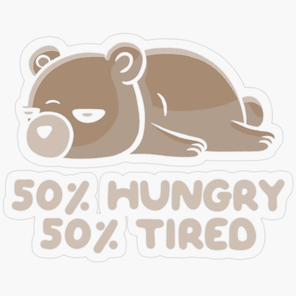 Kira Sticker With 50% Hungry 50% Tired Cute Lazy Bear Decorative Laptop, Phone Stickers ...