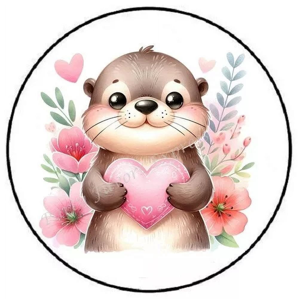 Kira Sticker With Adorable Otter Holding Heart Decorative Laptop, Phone ...