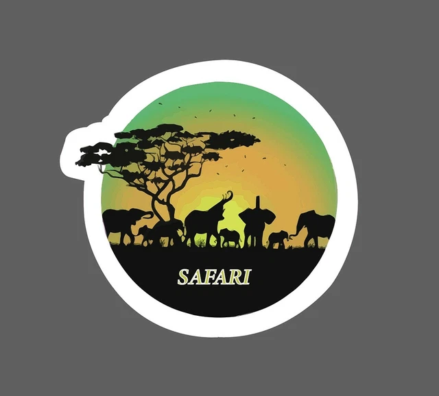 Kira Sticker With African Safari Elephants Waterproof Decorative Laptop ...