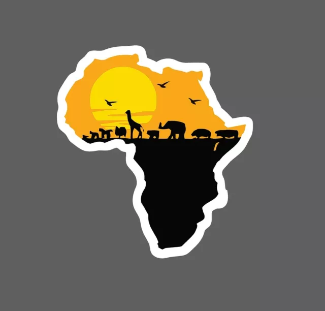 Kira Sticker With African Wildlife Sunset Waterproof Decorative Laptop ...