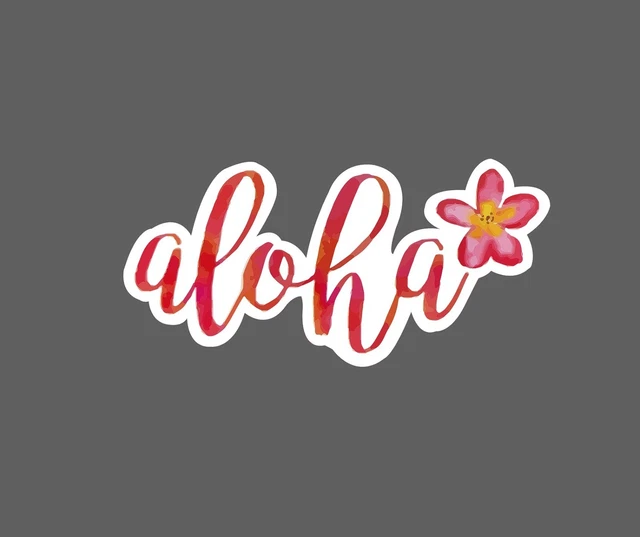 Kira Sticker With Aloha Floral Written Decorative Laptop, Phone ...