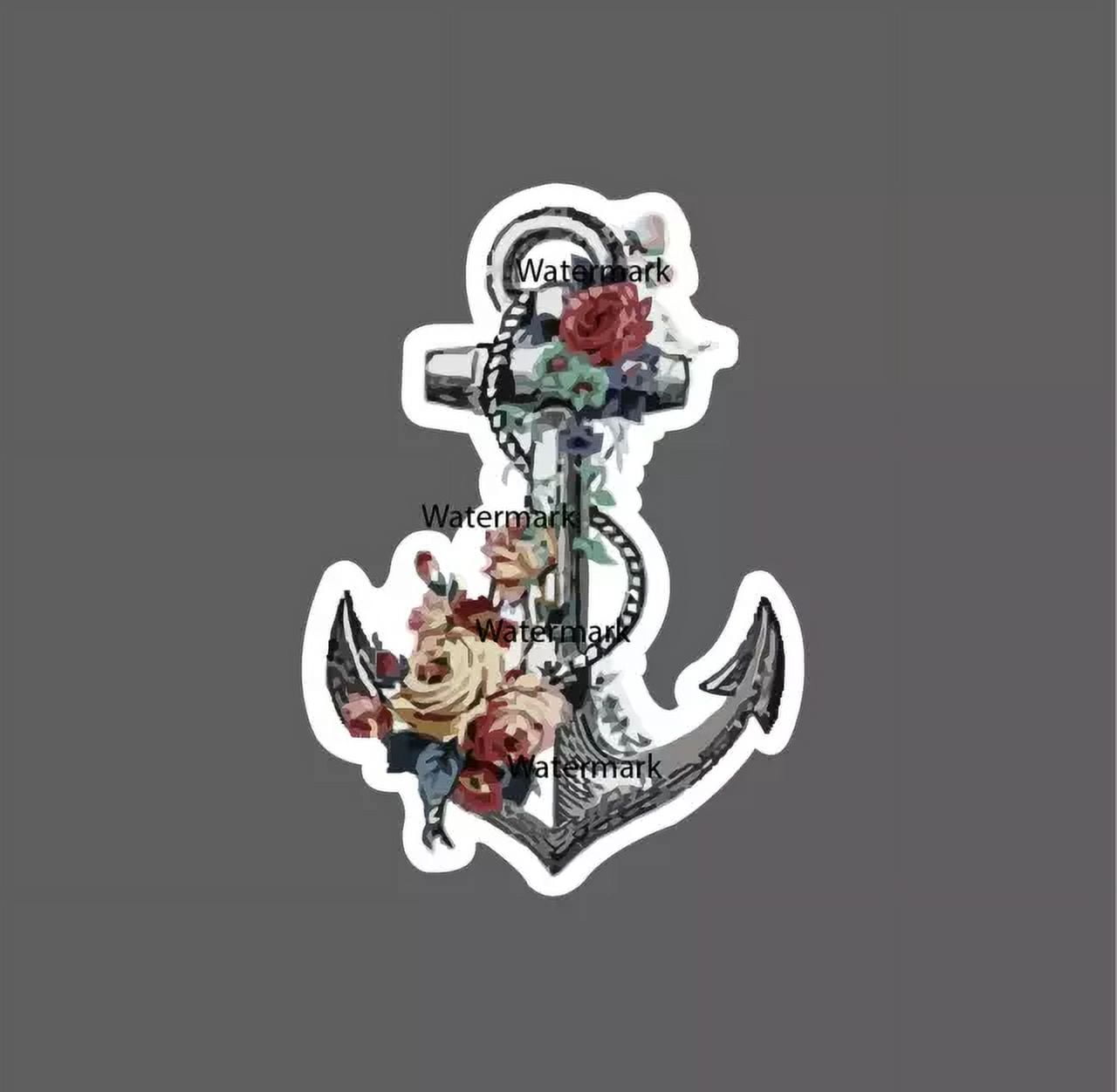 Kira Sticker With Anchor Floral Nautical Sailing Decorative Laptop ...