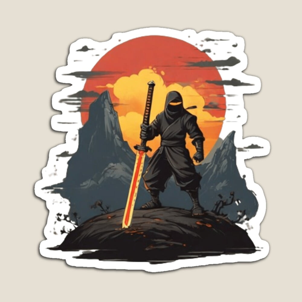 Kira Sticker With Anime Ninja Fire Sword Decorative Laptop, Phone ...