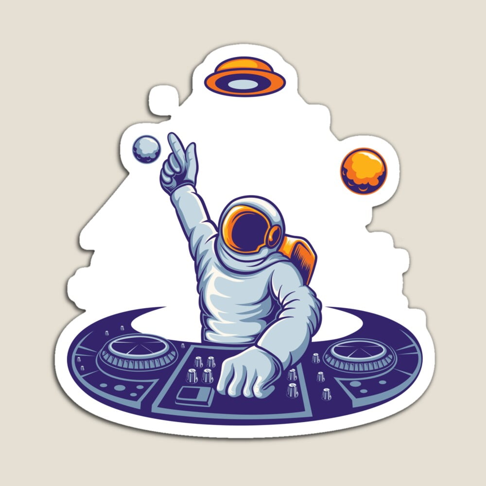 Kira Sticker With Astronaut Disk Jockey Sticker Decorative Laptop ...