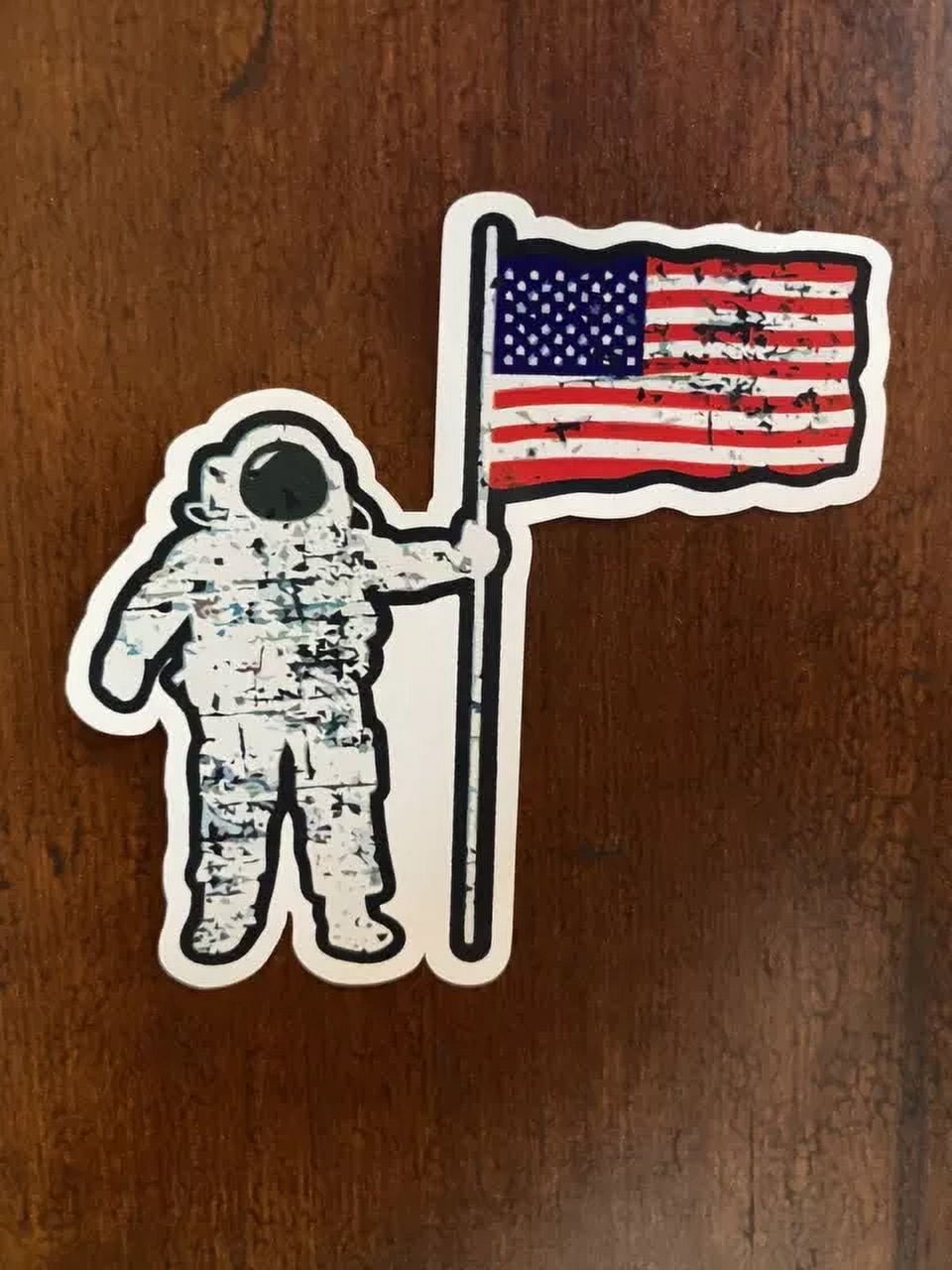 Kira Sticker With Astronaut Usa Flag Moon Decorative Laptop, Phone ...